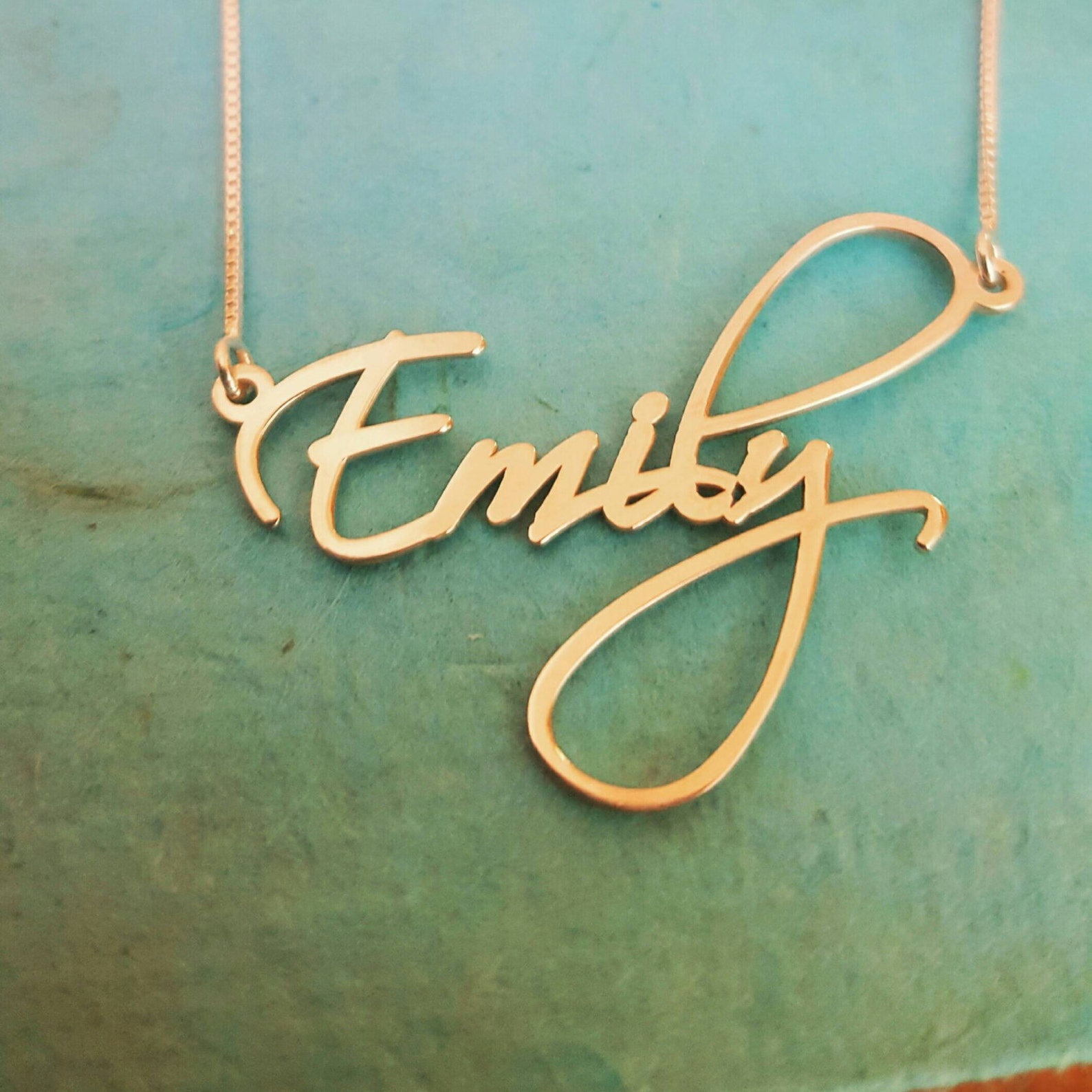 Name Necklace Gold Nameplate 18k Gold Plated Gigi Design Etsy