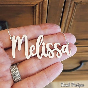Name Necklace Melissa Style • Gold or Silver Large Size - Etsy