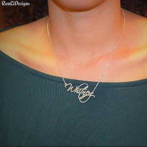 Name Necklace Sterling Silver Signature Sydney Style Nameplate - Etsy