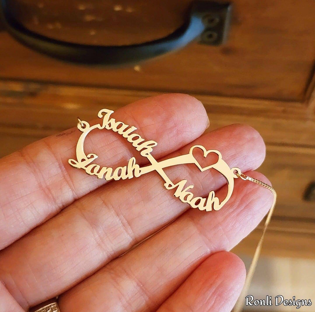 14k Gold Infinity Name Necklace: Personalized Forever Symbol Pendant - Etsy