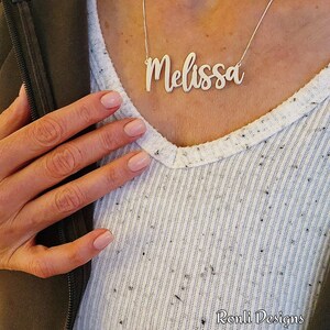 Name Necklace Melissa Style • Gold or Silver Large Size - Etsy
