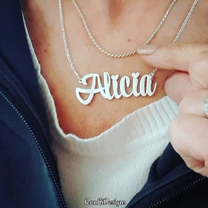 Extra Large Name Necklace Pendant Chain Charm Name Nikki Nicole Alicia ...