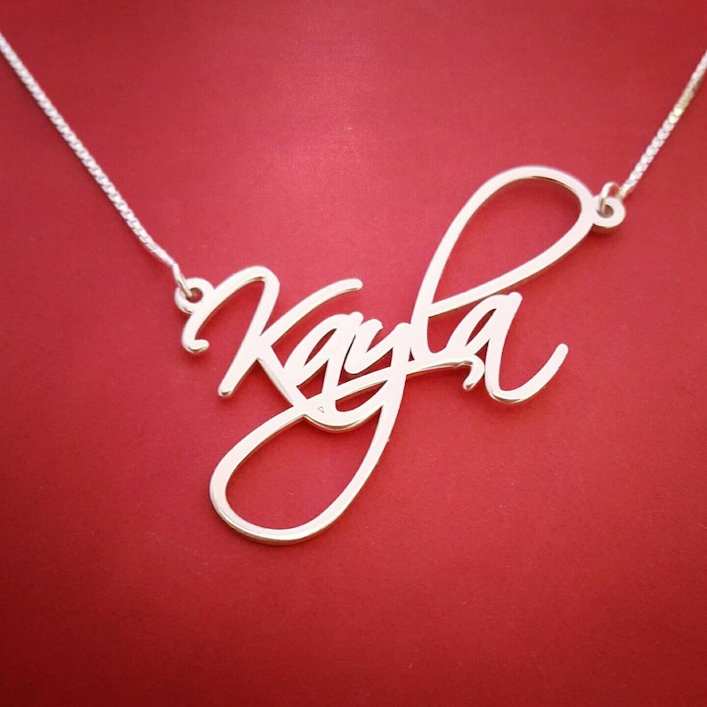 Silver Name Necklace Kayla Style - Etsy