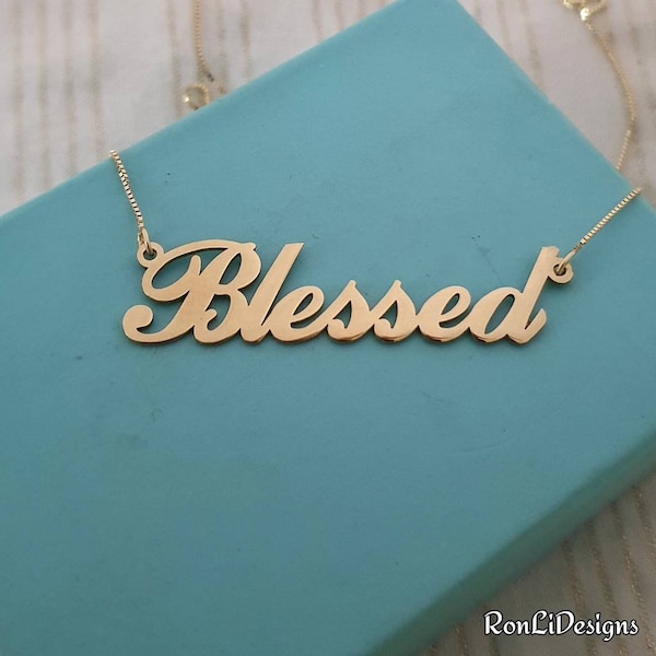 Solid Gold Blessed - Etsy