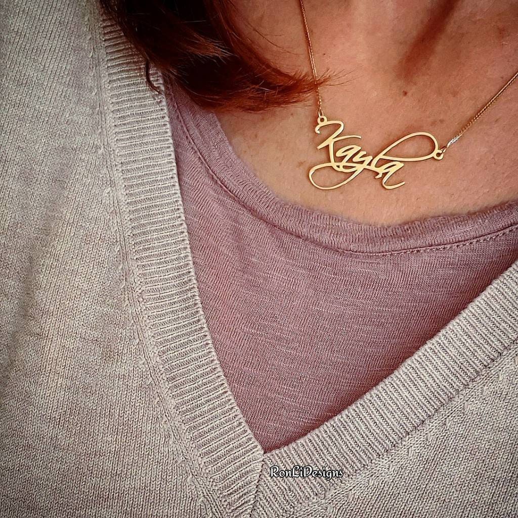My Name Necklace 18k Gold Plated Named Chain Gift for Wife | Etsy