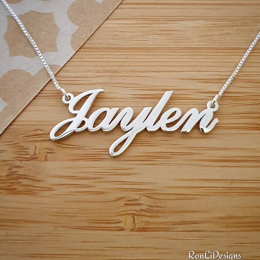 Classic Name Necklace Sterling Silver - Etsy