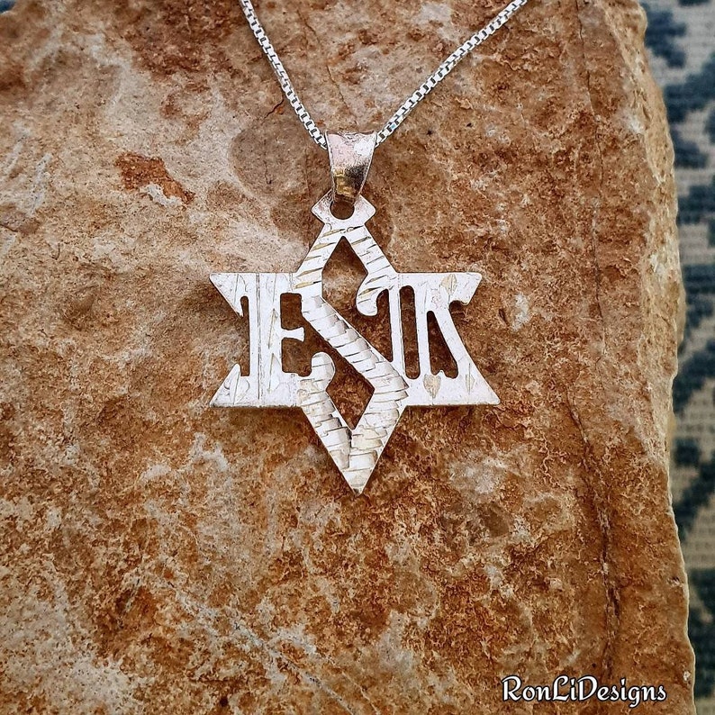 Jesús Estrella de David Símbolo Mesiánico Colgante Yeshua - Etsy España