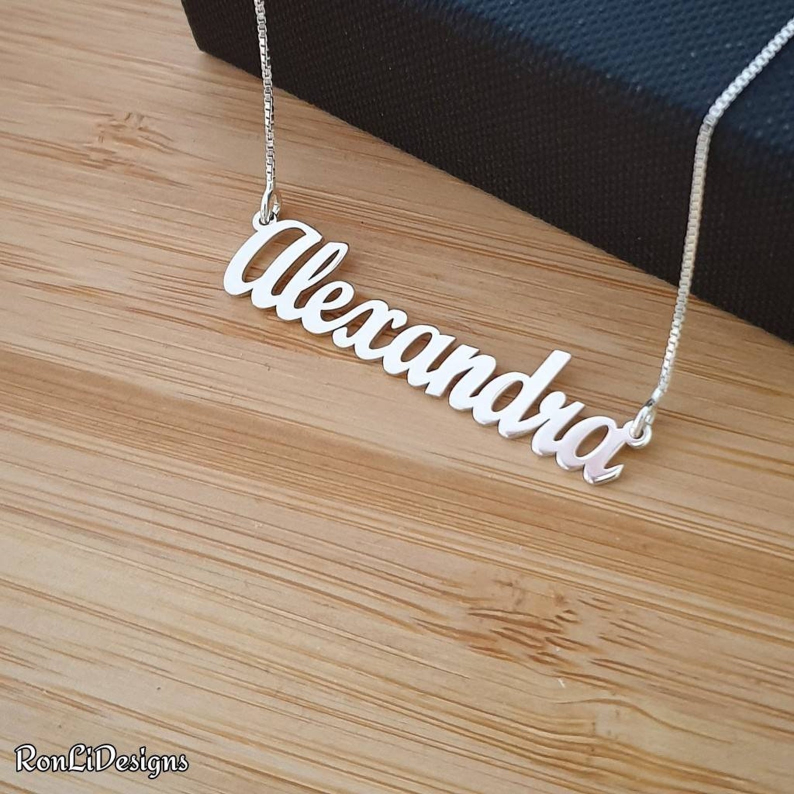 14kt Solid White Gold Name Necklace - Etsy