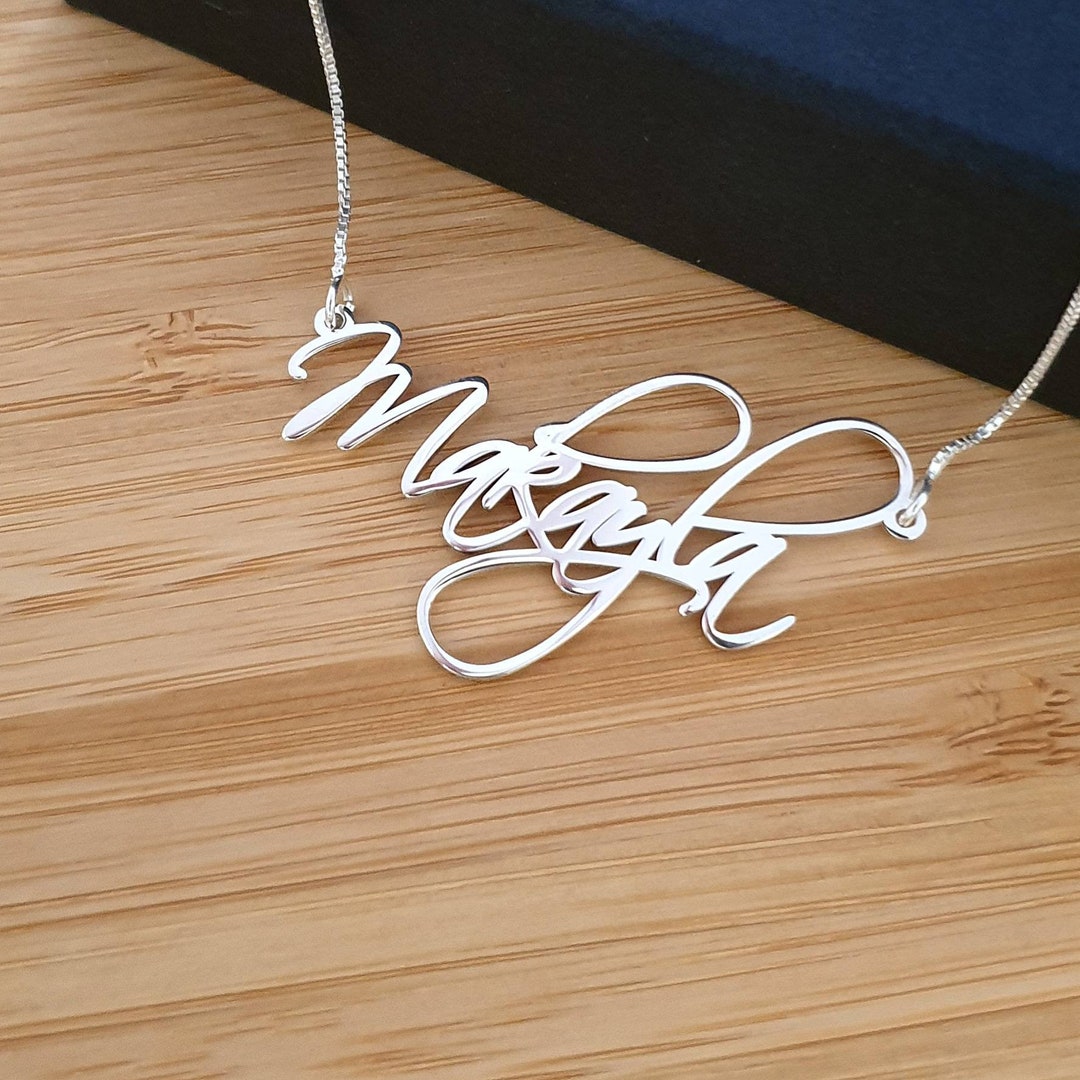 Name Necklace Sterling Silver Name Chain - Etsy