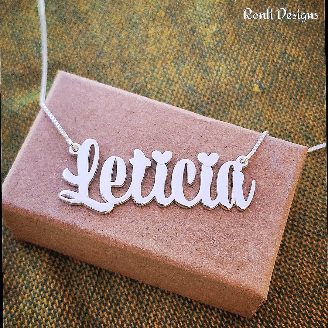 Extra Large Name Necklace Leticia Design - Etsy