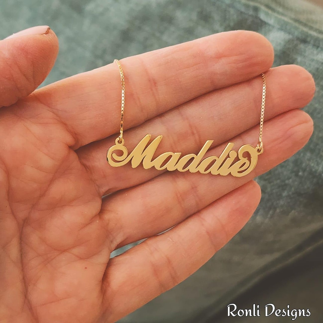 Gold Name Necklace Personalized Maddie Style - Etsy