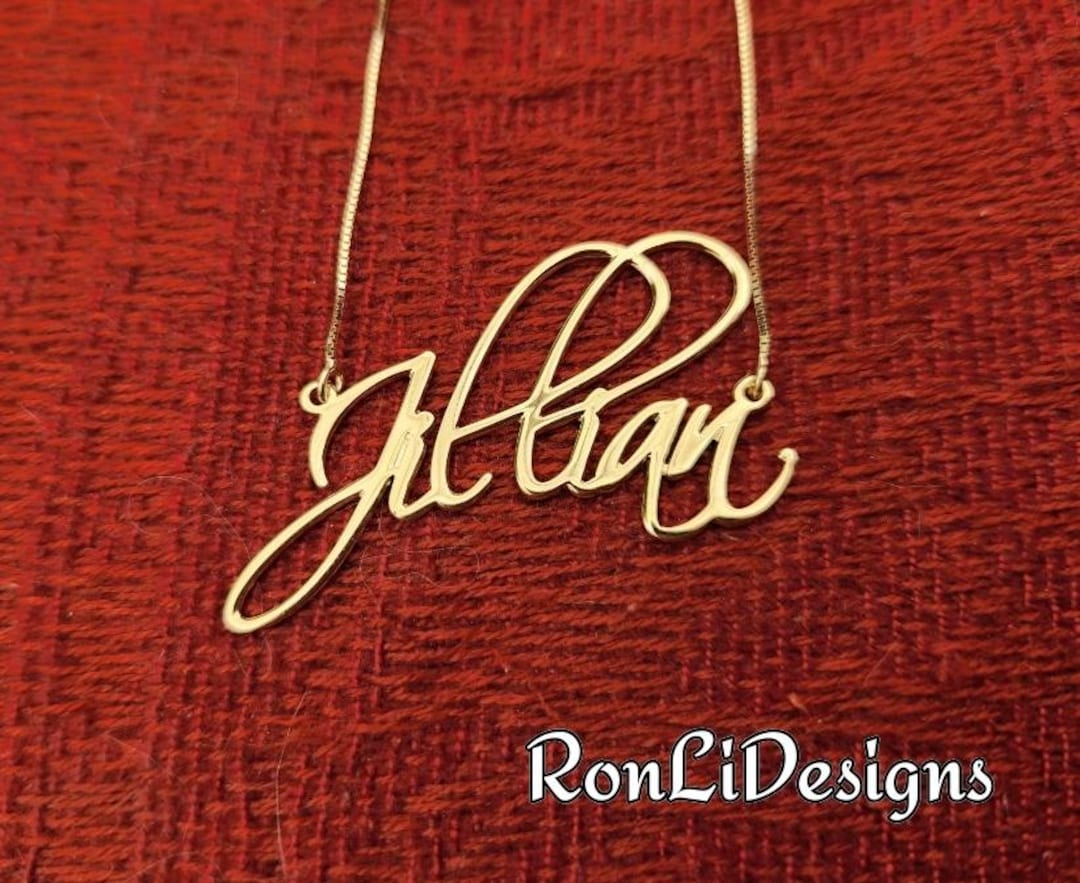 Jillian 14k Gold Name Necklace Script Writing - Etsy