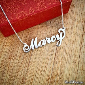 Name Necklace Sterling Silver Addison Syle Classsic - Etsy