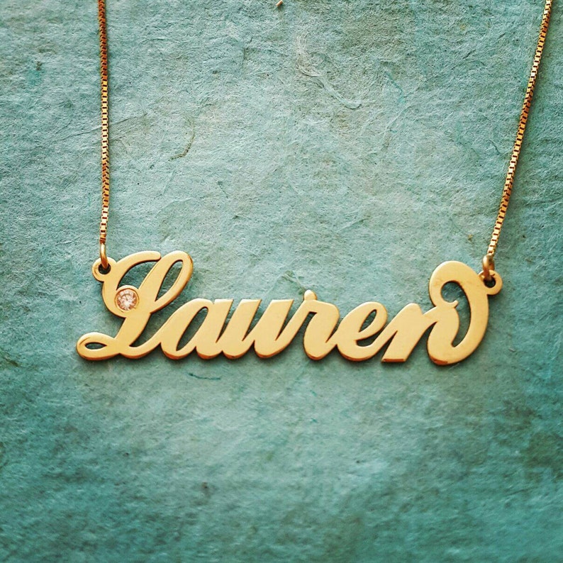 Extra Large Gold Name Necklace UPGRADED QUALITY Solid Gold Etsy