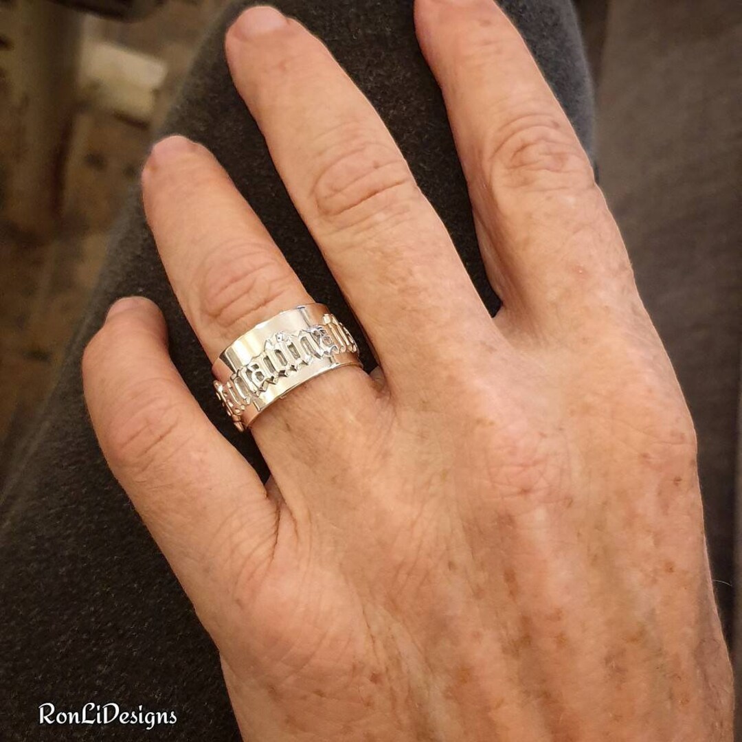 Vampire Style Silver Ring Personalized - Etsy