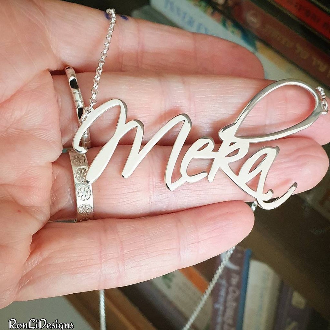 Extra Large Name Necklace • Bold Large Font - Etsy