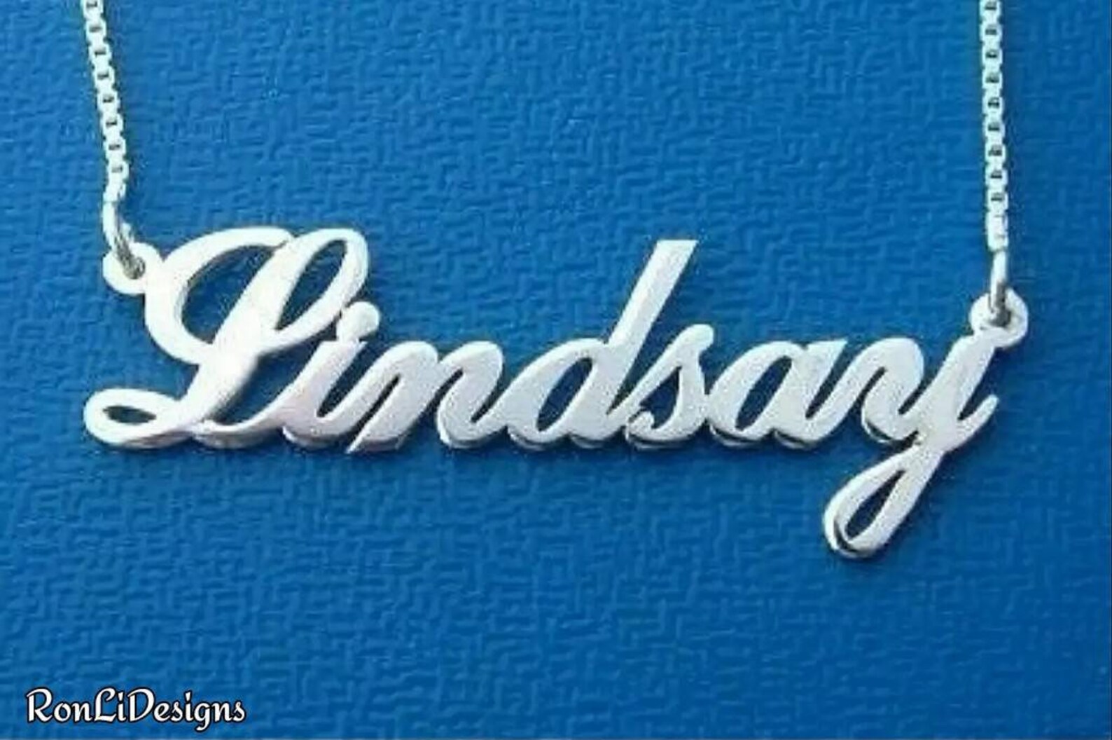 Classic Script Silver Name Chain Necklace Lindsay Style - Etsy