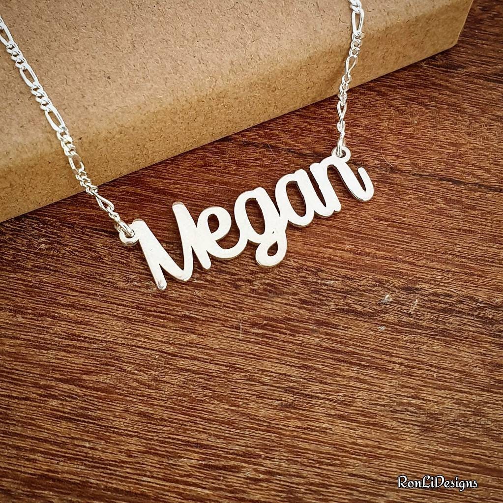 Name Necklace Emma Style • All Solid Sterling Silver 925 • Personalized ...