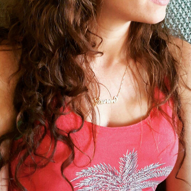 14k Gold Name Necklace Personalized Name Chain Solid 14k Gold Etsy