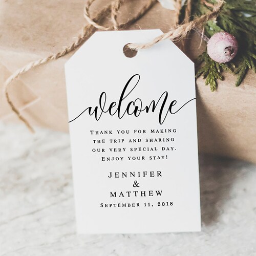 Wedding Welcome Tags Welcome Tags Welcome Tag Template | Etsy