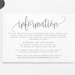 Wedding Information Template Information Card Wedding Information Card ...