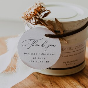 Circle Gift Tag Template Wedding Guest Favor Label Round - Etsy