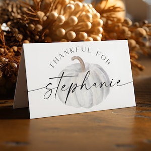 Thanksgiving Name Cards Template, Fall Bridal Shower Place Cards ...