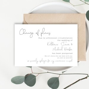 Printable Change of Date Announcement Card Template | Etsy