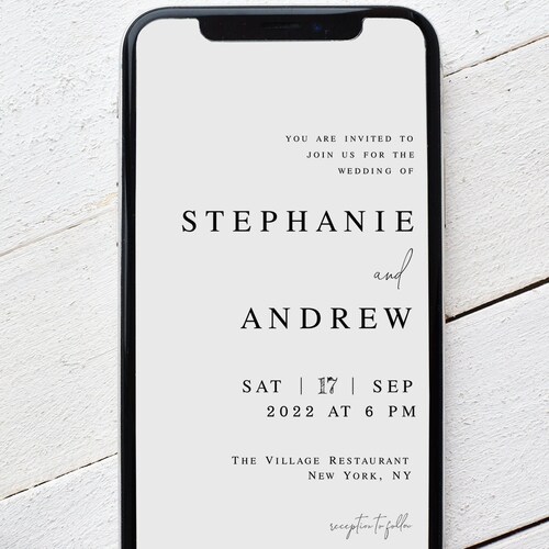 Simple Evite Template Electronic Invitation Text Message | Etsy