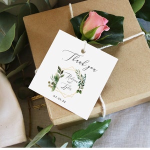 Name Monogram Tag Template Square Instant Download Thanks - Etsy