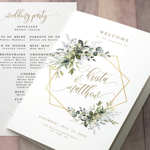 Printable Program Template Edit With Templett Folded - Etsy