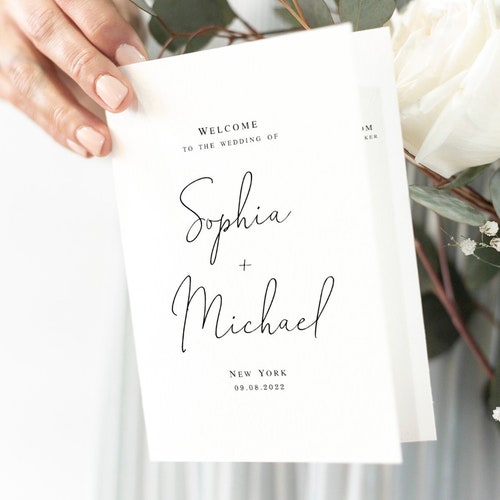 Printable Program Template Folded Wedding Ceremony - Etsy