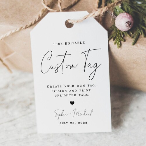 Printable Tag Template DIY Instant Download Personalized | Etsy