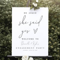 She Said Yes Sign: Engagement Party Decor (PDF & JPG) - Etsy