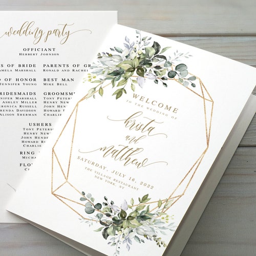 Printable Program Template Edit With Templett Folded - Etsy