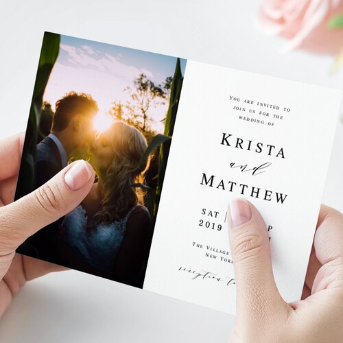 Photo Wedding Invitation Template Self-editable Invite Picture | Etsy