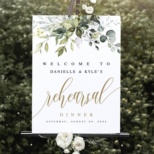 Rehearsal Dinner Welcome Sign Template Downloadable - Etsy