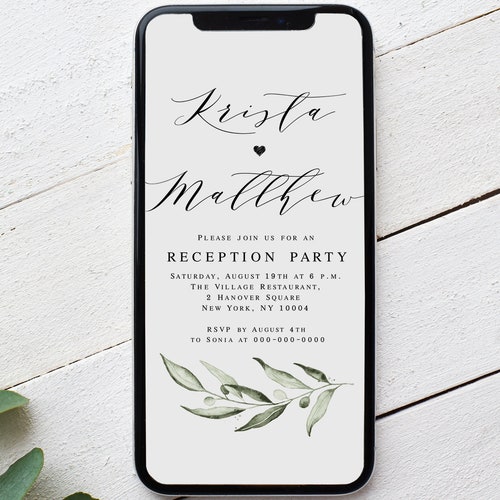 Simple Evite Template Electronic Invitation Text Message | Etsy
