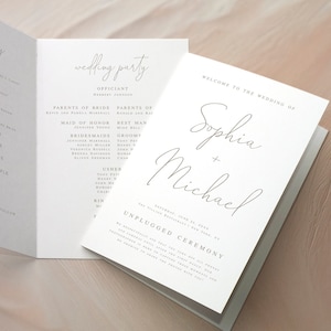 Elegant Wedding Program Template Programs Rustic Printable Wedding ...