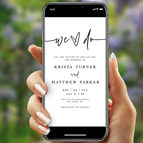 Wedding Evite Electronic Invitation Template Text Message - Etsy