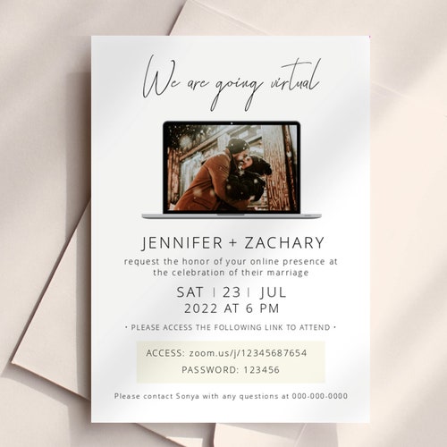 Virtual Wedding Invitation Template Download Fully Editable | Etsy