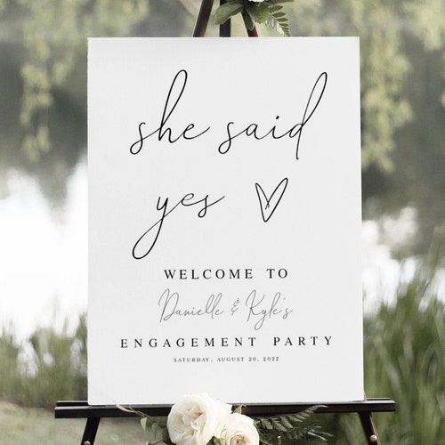 Engagement Sign Fully Editable Template Edit With Templett | Etsy