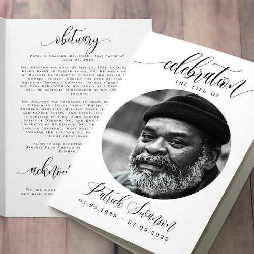 Motorcycle Funeral Program Celebration of Life Order of - Etsy