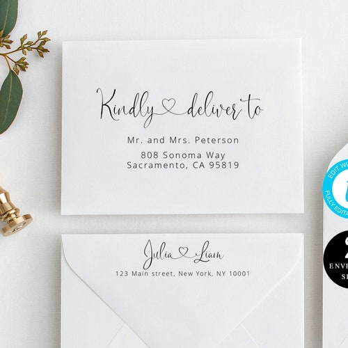 DIY Wedding Envelope Addressing Template Printable Wedding - Etsy