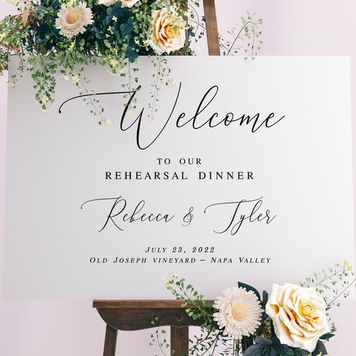 Printable Rehearsal Dinner Welcome Sign Rehearsal Dinner - Etsy