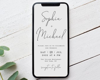 Wedding Evite Electronic Invitation Template Text Message | Etsy