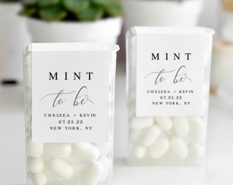 Mint to Be Label Template Editable Wedding Favor Sticker - Etsy