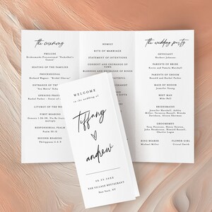 Trifold Wedding Program Template, Tri Fold Wedding Ceremony Program ...