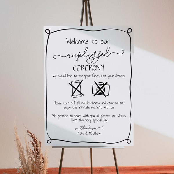 No Phone Wedding Sign - Etsy