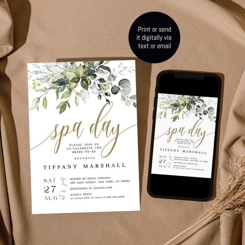 Spa Party Invitation - Etsy
